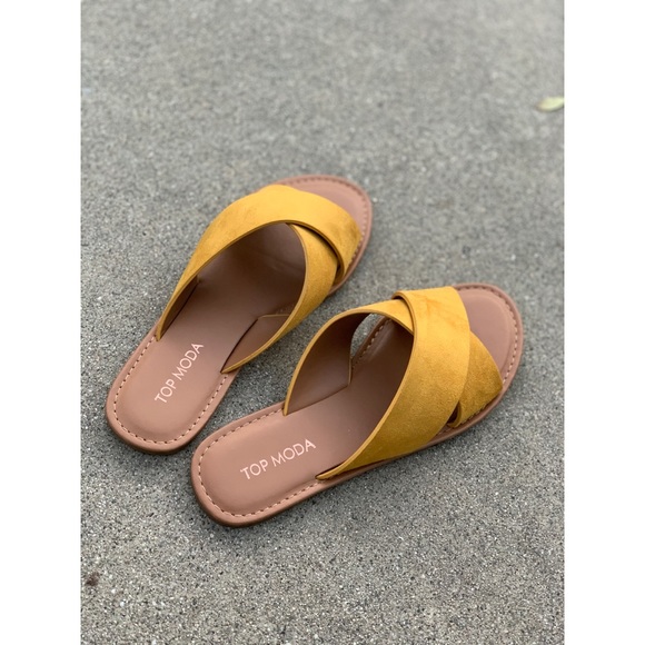 TOP Moda | Shoes | New Style Cross Sandal Mustard Yellow Sandal | Poshmark